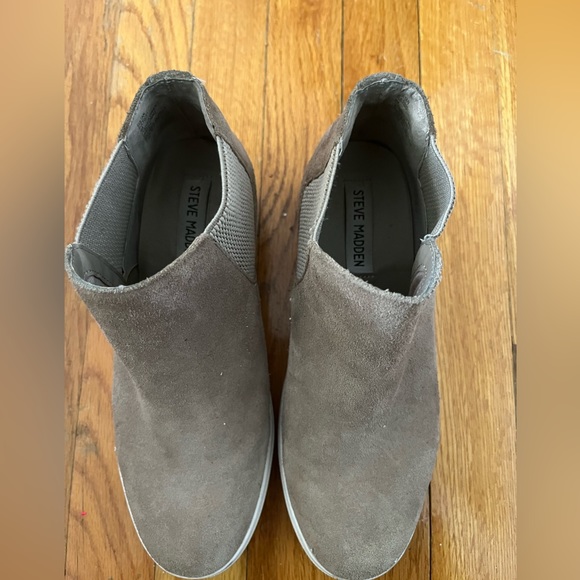Steve Madden | Shoes | Steve Madden Gray Suede Sneaker Bootie | Poshmark